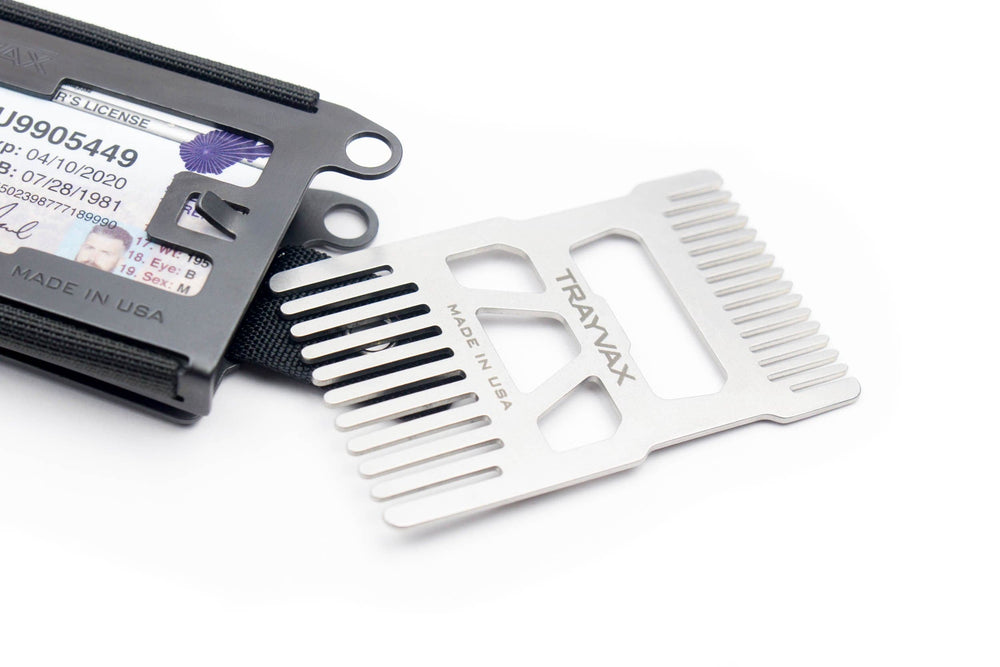 Shift Comb | Slim Metal Wallet Comb | Trayvax