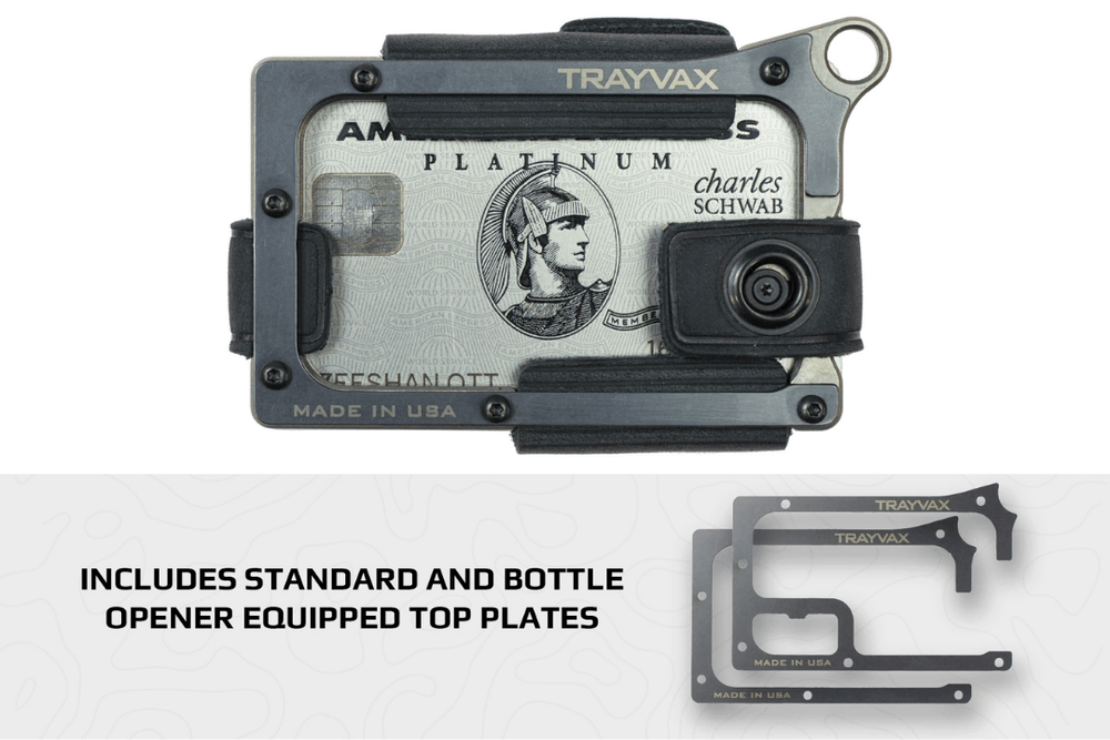 Contour Wallet | Titanium Stealth Black | High-Quality Metal & Leather