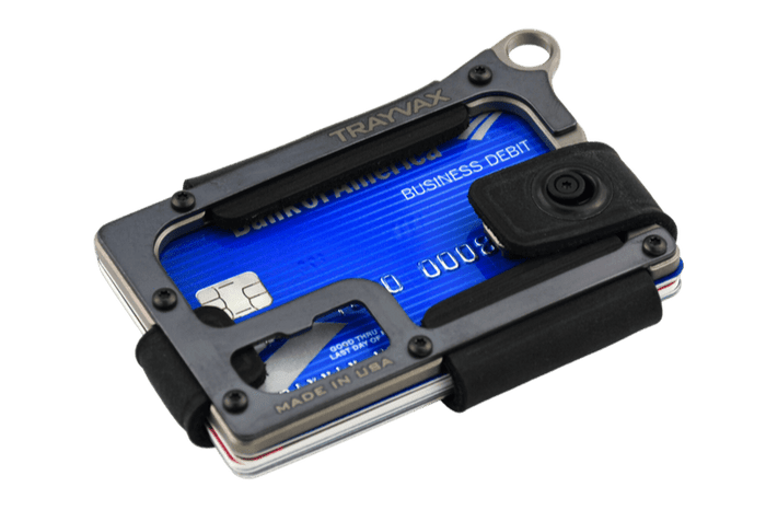 Contour Wallet | Titanium Stealth Black | High-Quality Metal & Leather